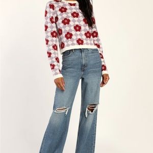 Lulus | Sweaters | Flower Power Knit Sweater | Poshmark